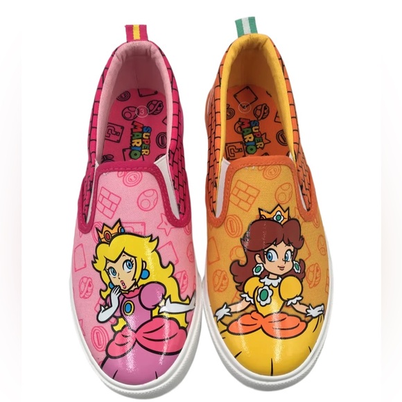 Nintendo | Shoes | Nintendo Mario Girls Princess Peach Daisy Slipon ...